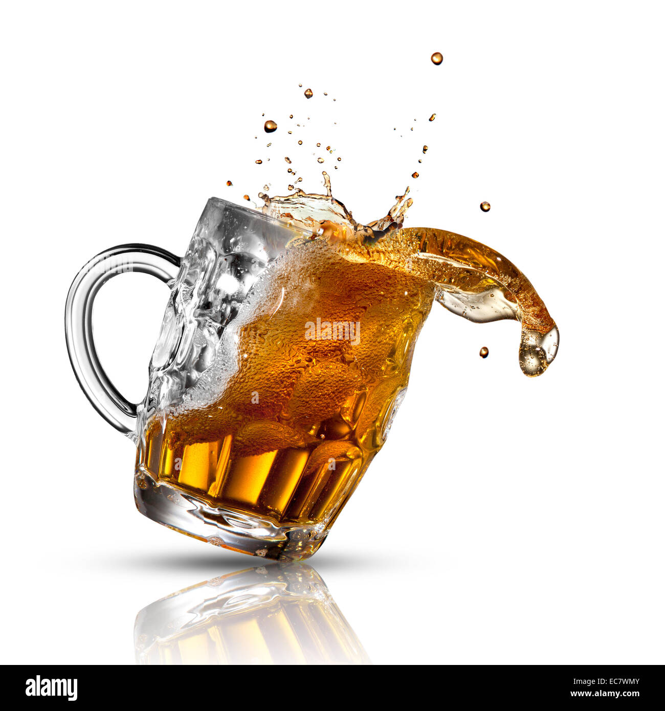 Glass light beer in motion hi-res stock photography and images - Alamy