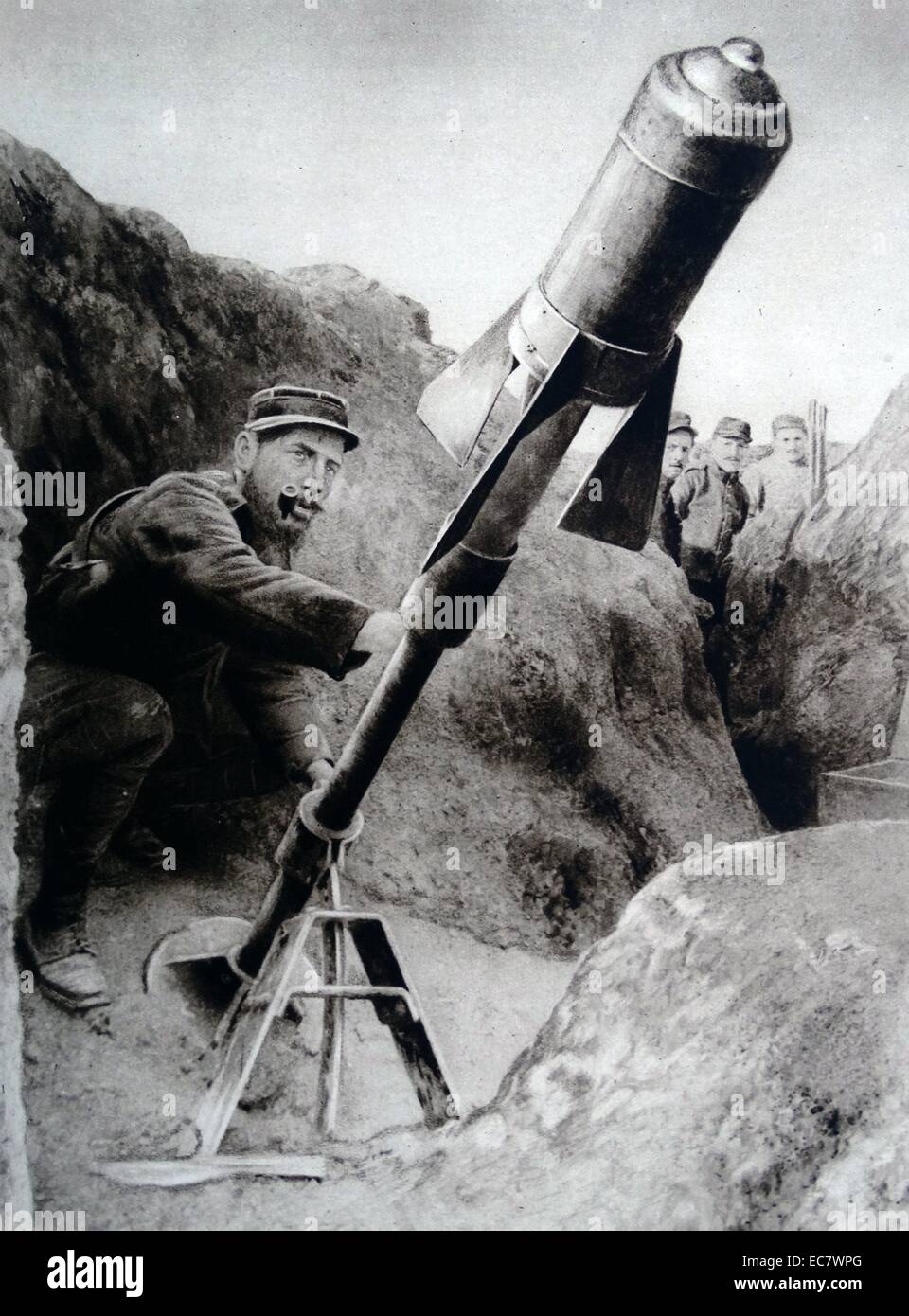A French artillery position in a world war one trench Stock Photo - Alamy
