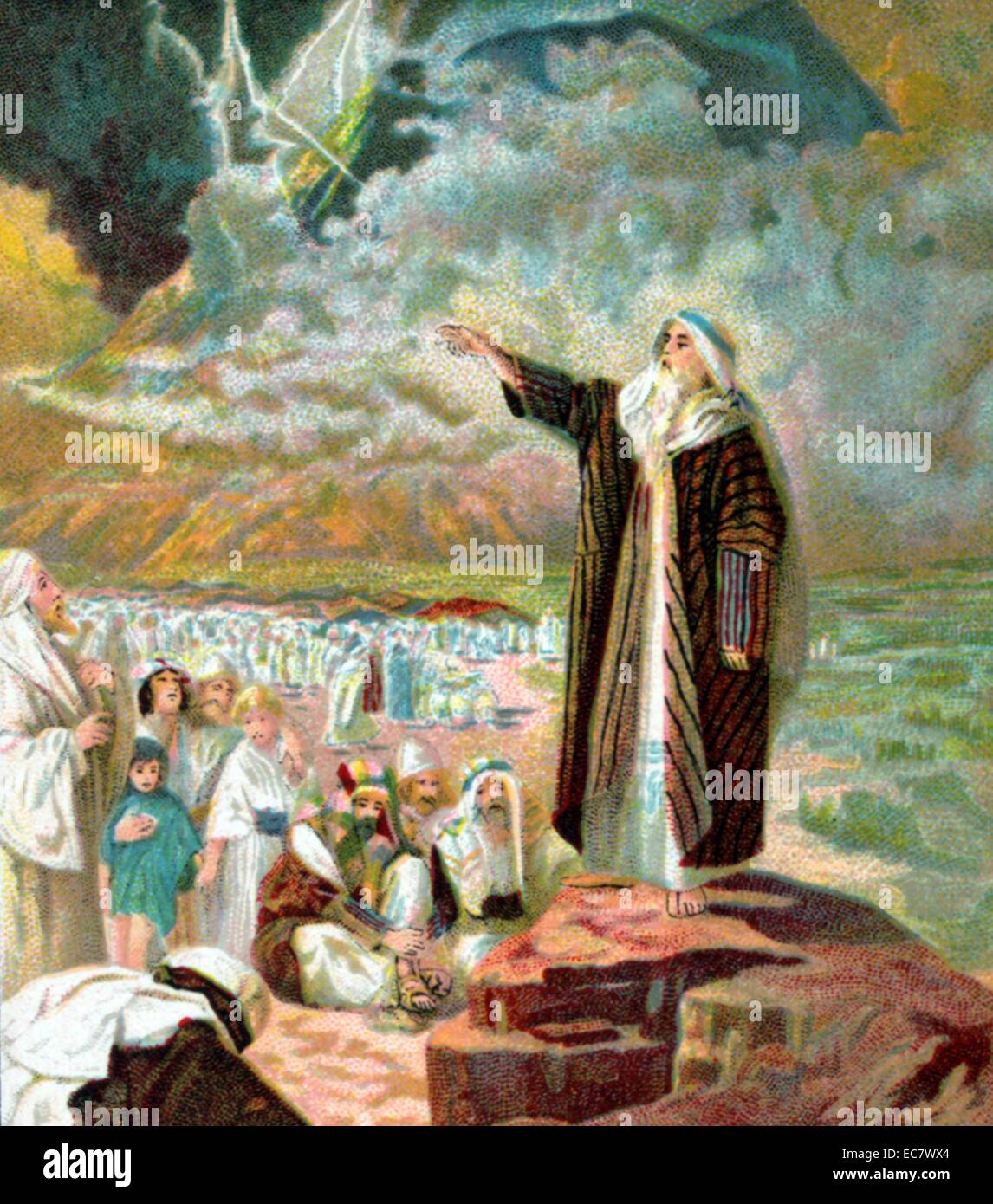 Photomechanical print colour bible old testament illustration red sea ...