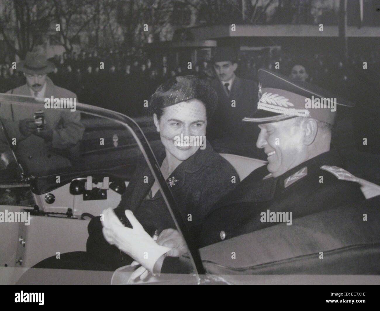 Tito with his wife Jovanka. Tito was a Yugoslav revolutionary and ...