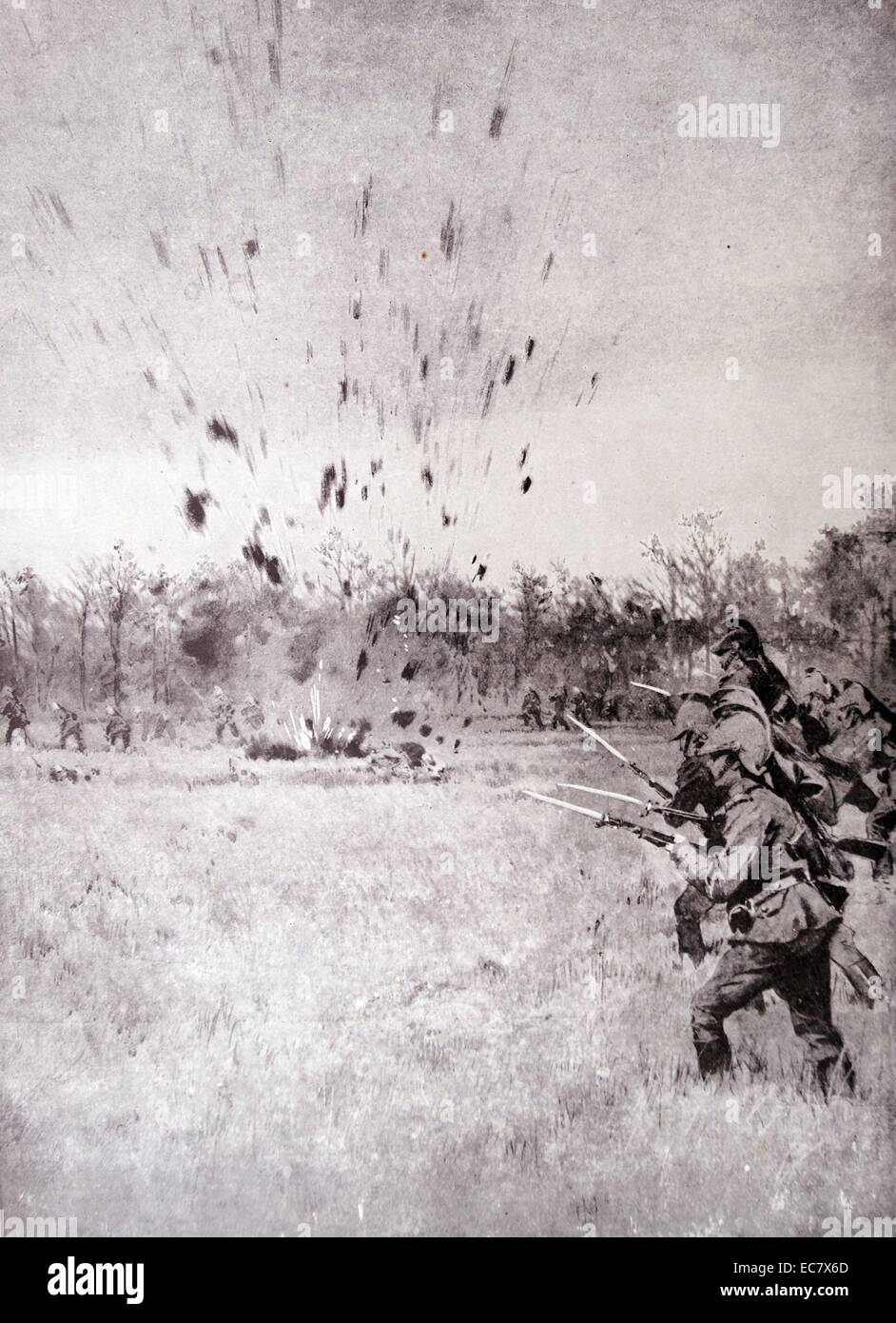 French dragoon soldiers under fire during world war one 1915 Stock ...