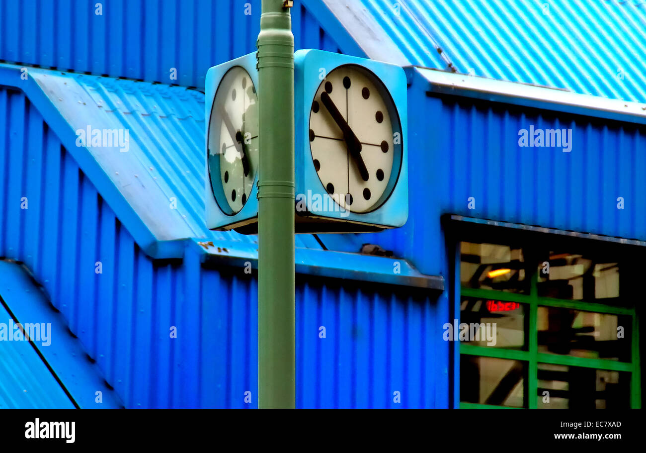 Czech Republic, suburbs of Prague. blue clock Stock Photo - Alamy