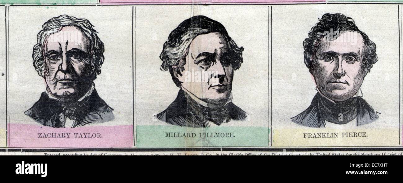Presidents Zachary Taylor, Millard Fillmore and Franklin Pierce Stock ...