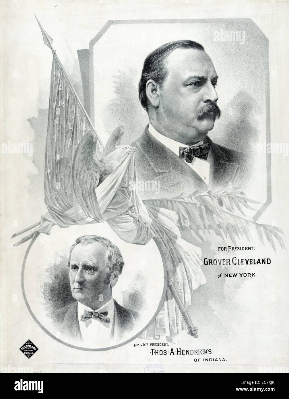 Campaign material advertising Grover Cleveland for president and Thomas ...