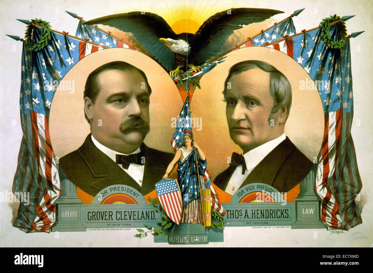 Campaign material advertising Grover Cleveland for president and Thomas ...