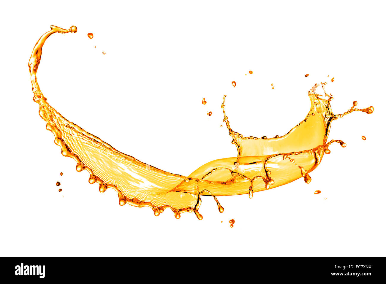 orange water splash isolated on white Stock Photo - Alamy