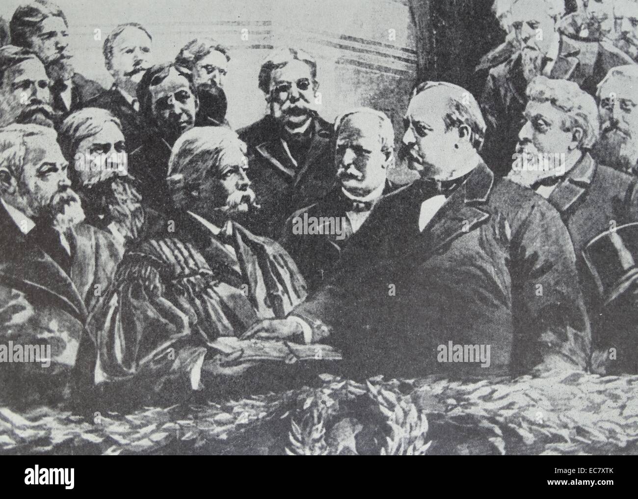 Grover Cleveland (1837-1908) in 1893 taking the oath as the 22nd ...
