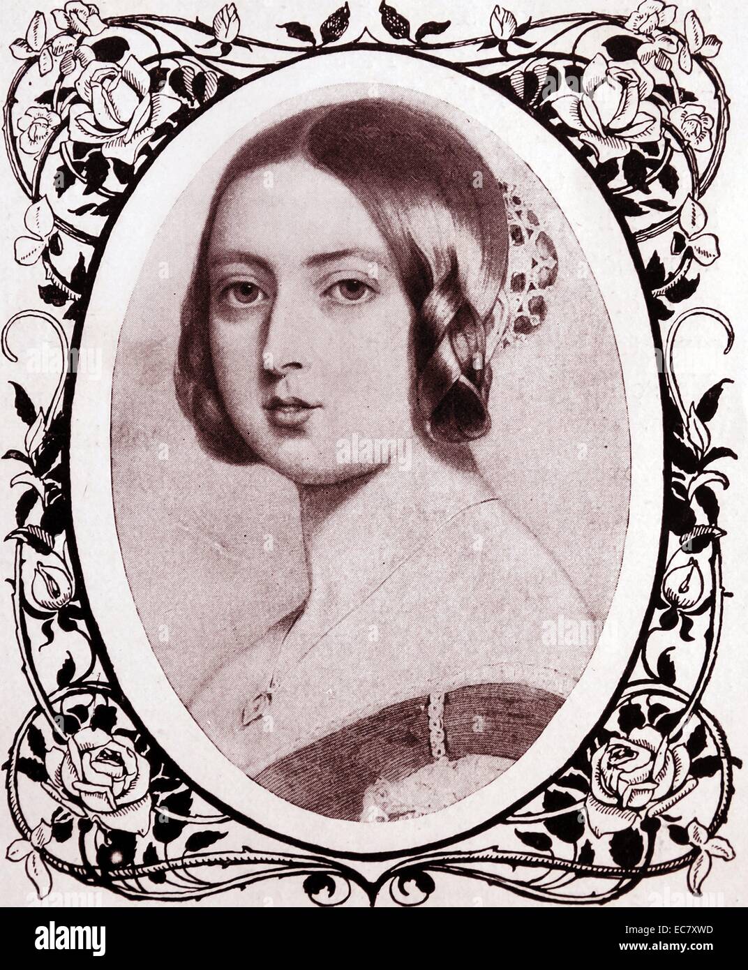 A portrait of Queen Victoria of England at Crystal Palace in 1851 Stock ...