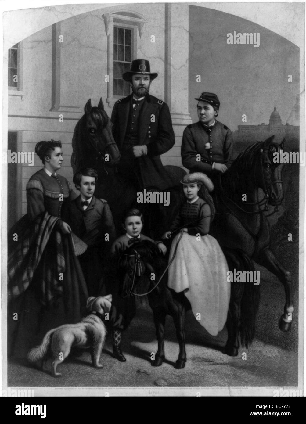 Family on white background Black and White Stock Photos & Images - Alamy