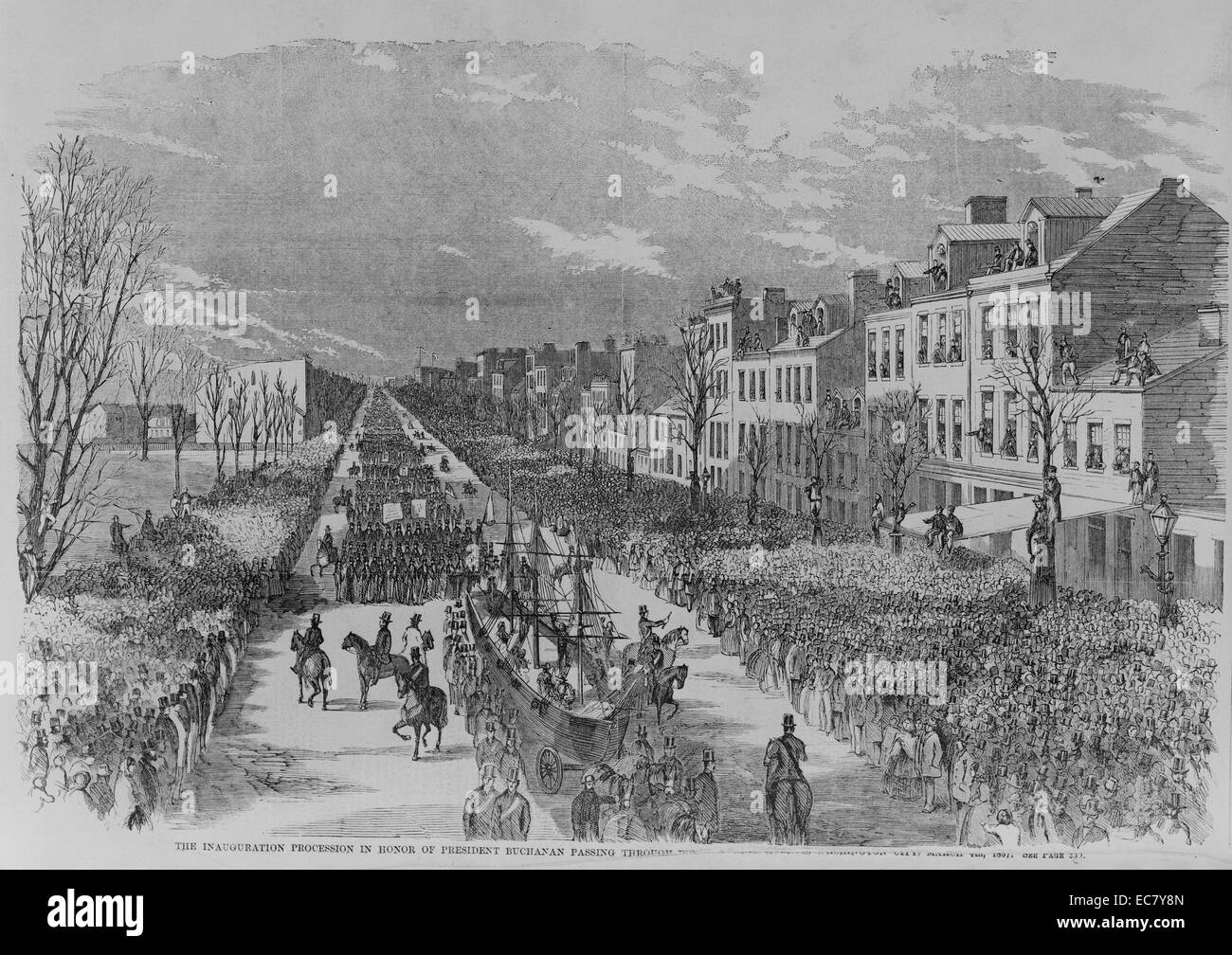 The inauguration procession in honour of President Buchanan passing ...
