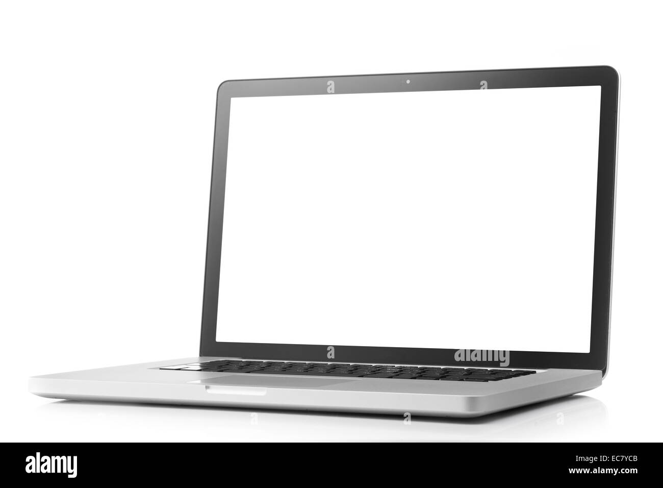 Laptop with blank screen isolated on white Stock Photo - Alamy
