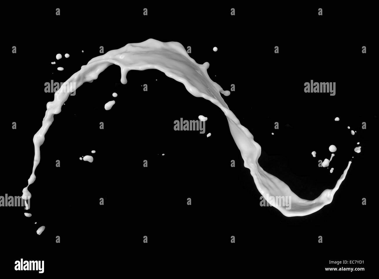 milk splash isolated on black Stock Photo - Alamy