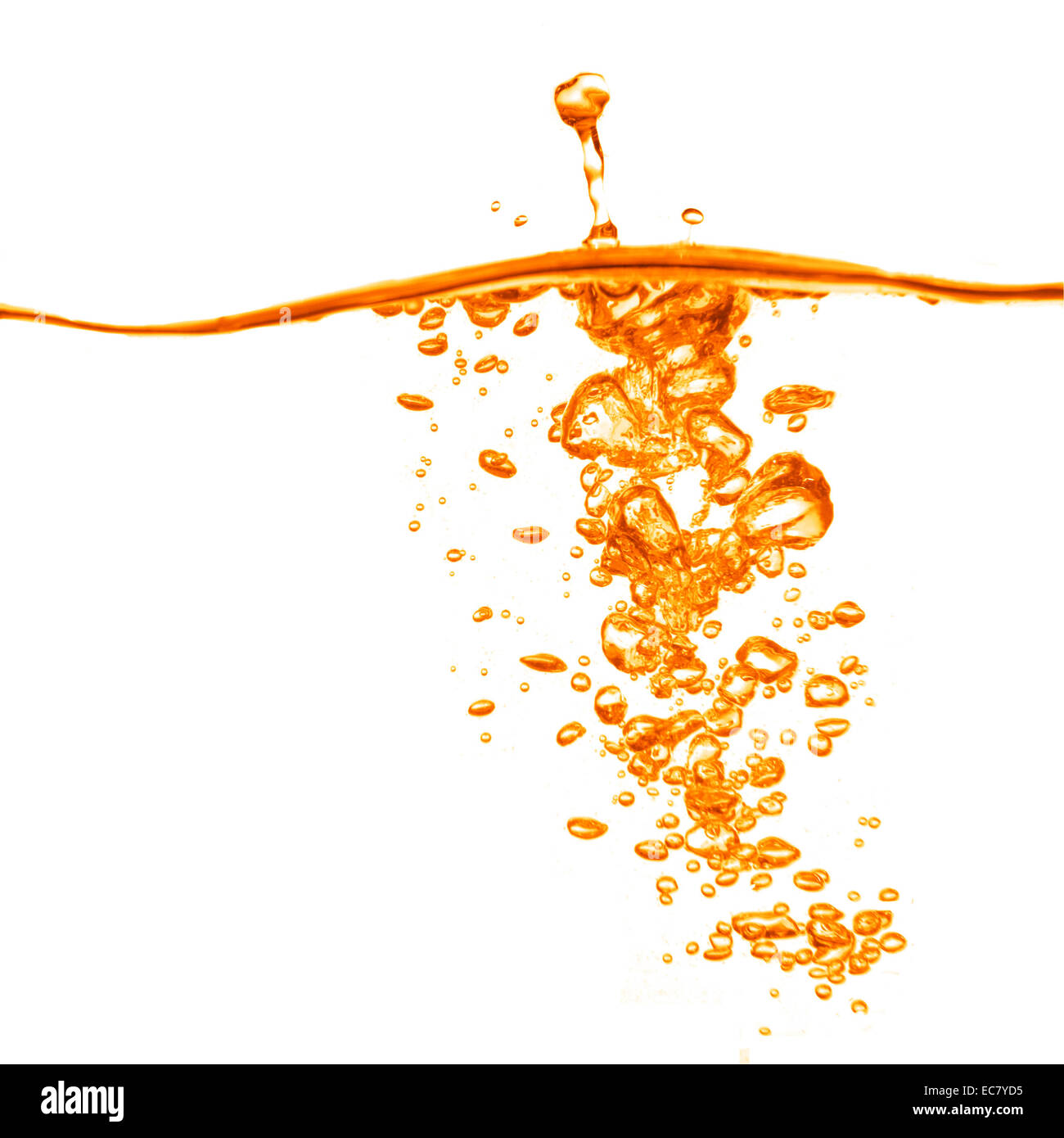 orange water splash isolated on white Stock Photo - Alamy