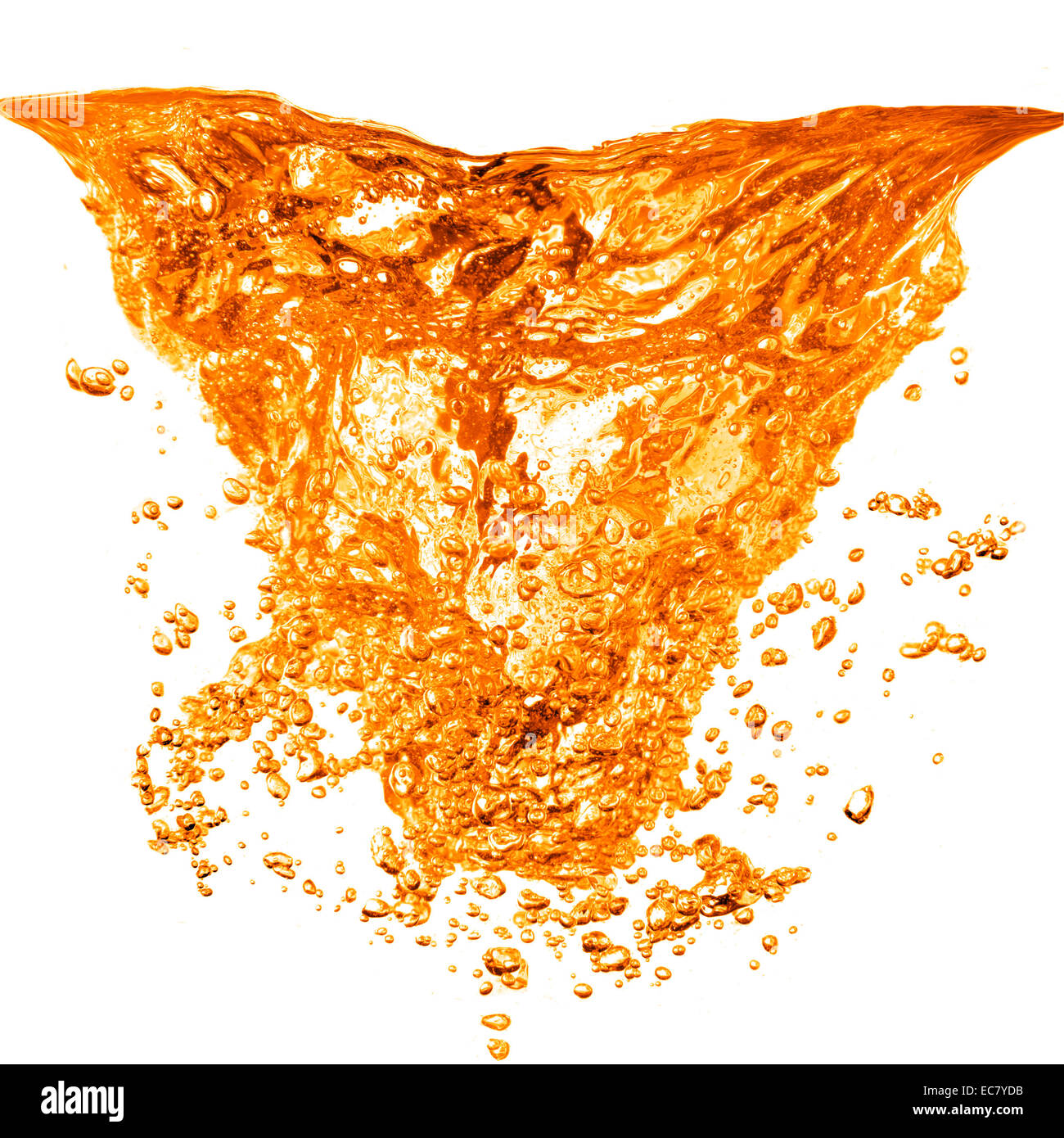 orange water splash isolated on white Stock Photo - Alamy