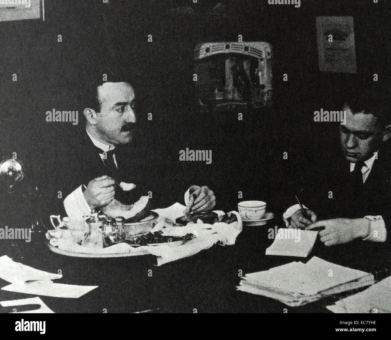 William Fox (producer) (1879–1952) eating, founder of movie studio Fox ...