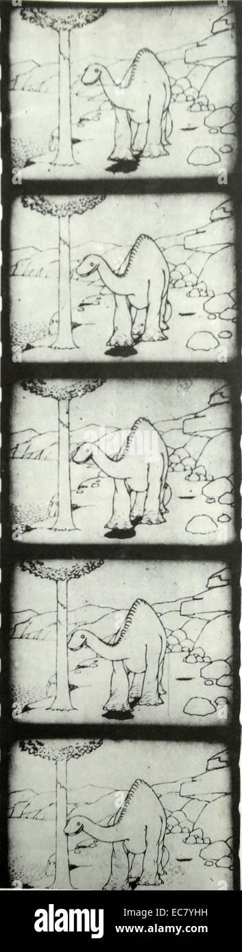 Gertie the Dinosaur, 1909. One of the first animated films, drawn by ...