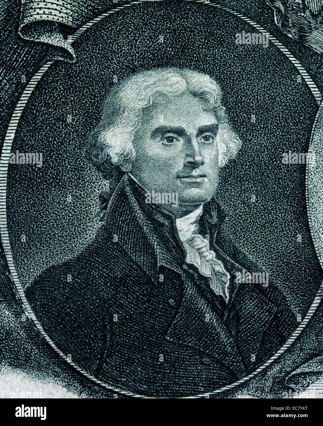 Thomas Jefferson, US President from an illustration of 1812 Stock Photo ...