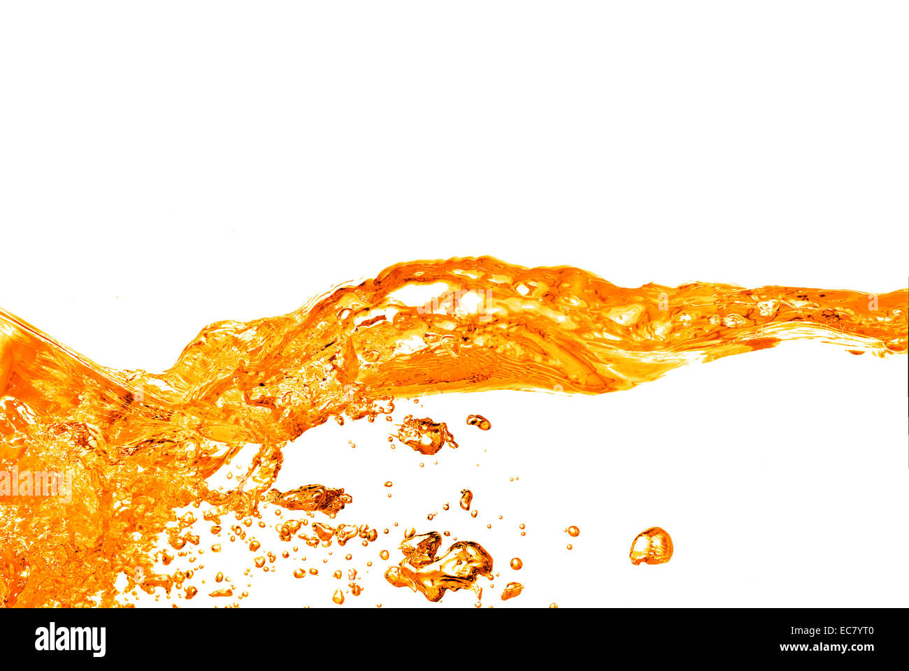 orange water splash isolated on white Stock Photo - Alamy