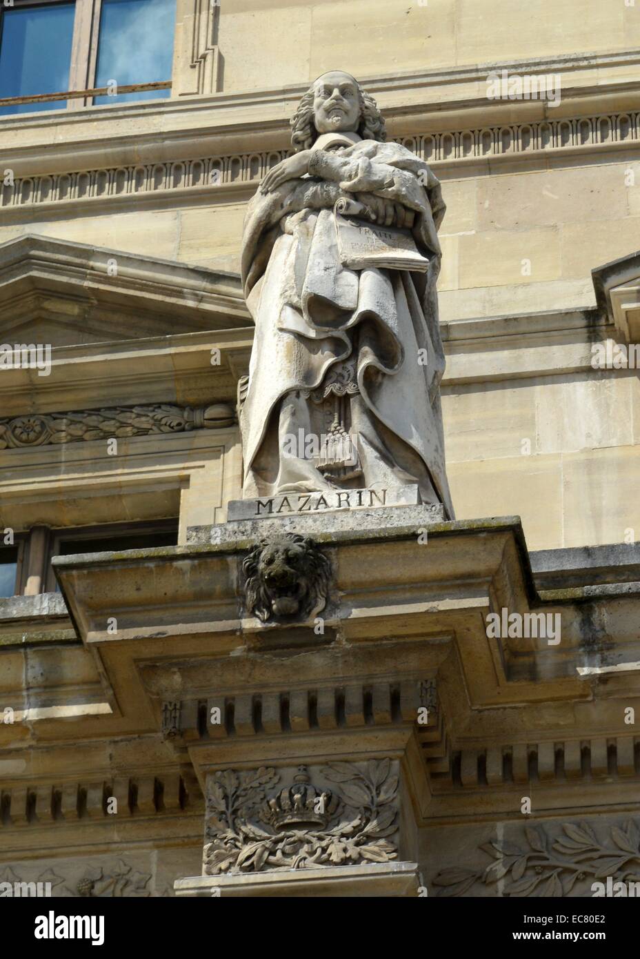 Marble statue of Cardinal Mazarin (1602-1661) was an Italian Cardinal ...