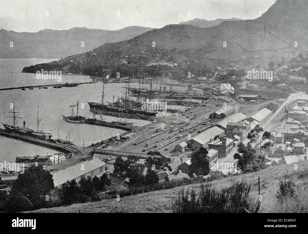 Photograph of Lyttelton Harbour, one of two major inlets in Banks ...