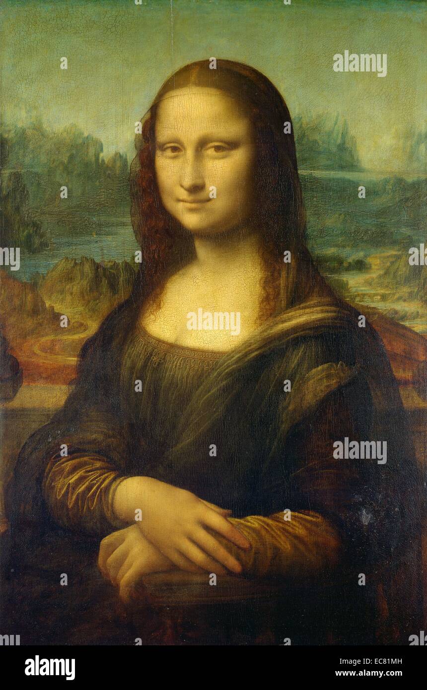 Painting titled "Mona Lisa" by Leonardo da Vinci (1452-1519) Italian ...