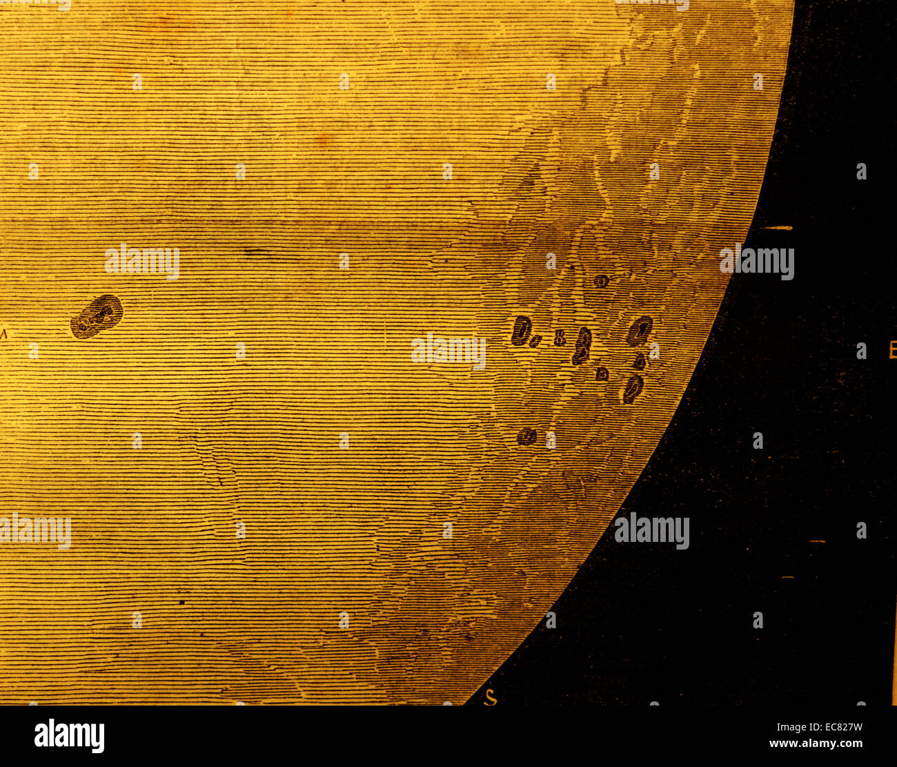 drawing showing sunspots noted on the surface of the sun Stock Photo ...