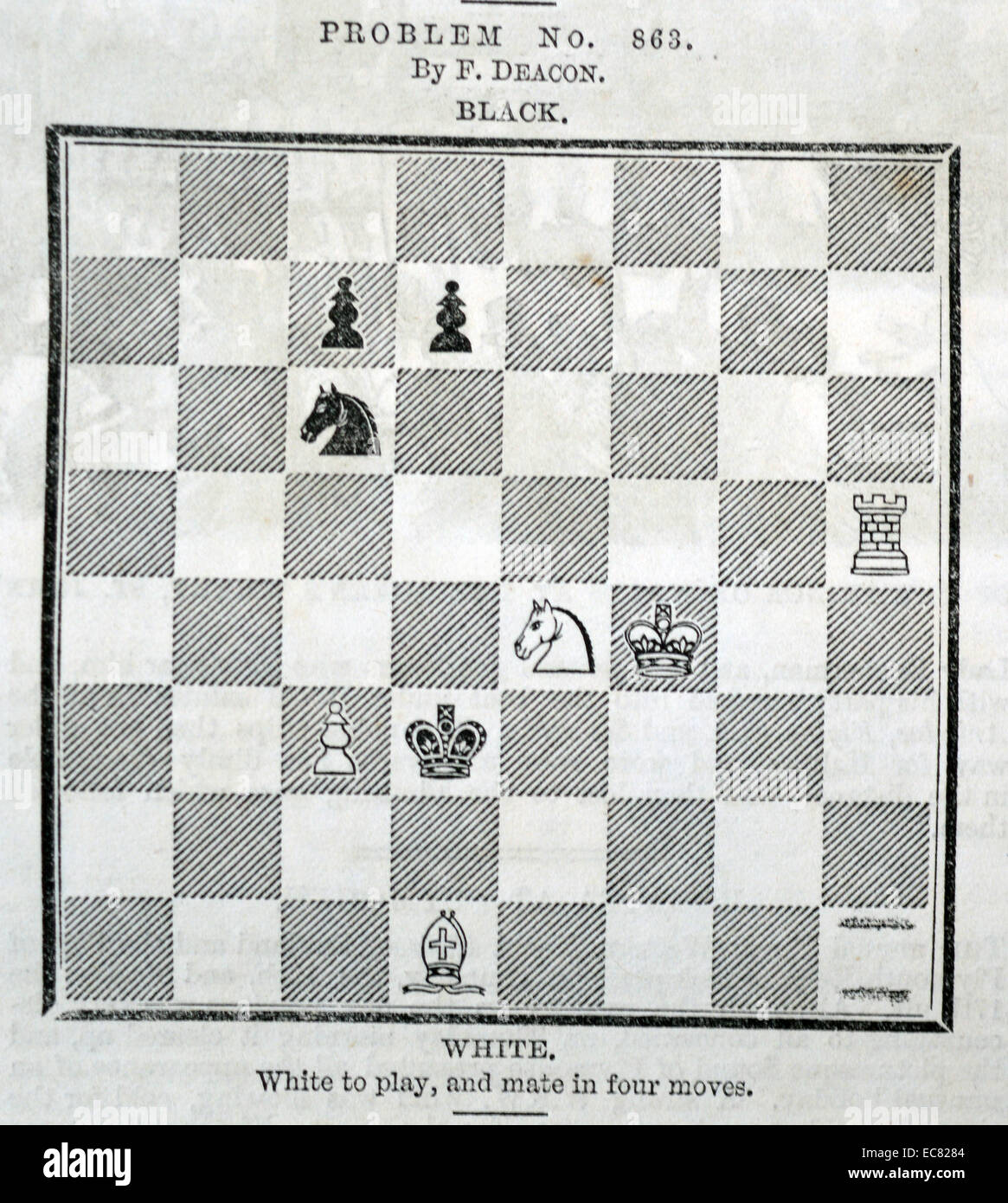 Newspaper chess problem puzzle f deacon game brain teaser logic hi-res ...