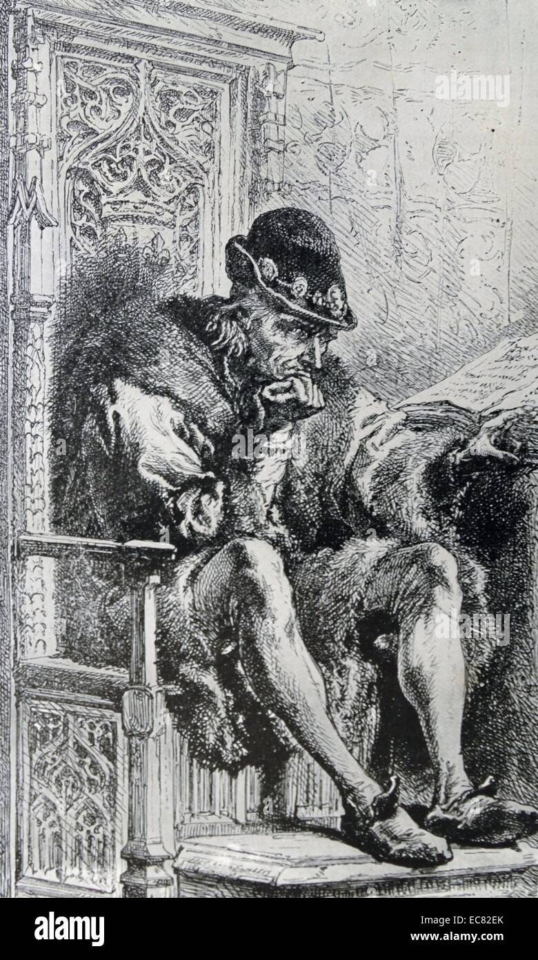 Engraving of Louis XI of France (1423-1483) monarch of the House of ...