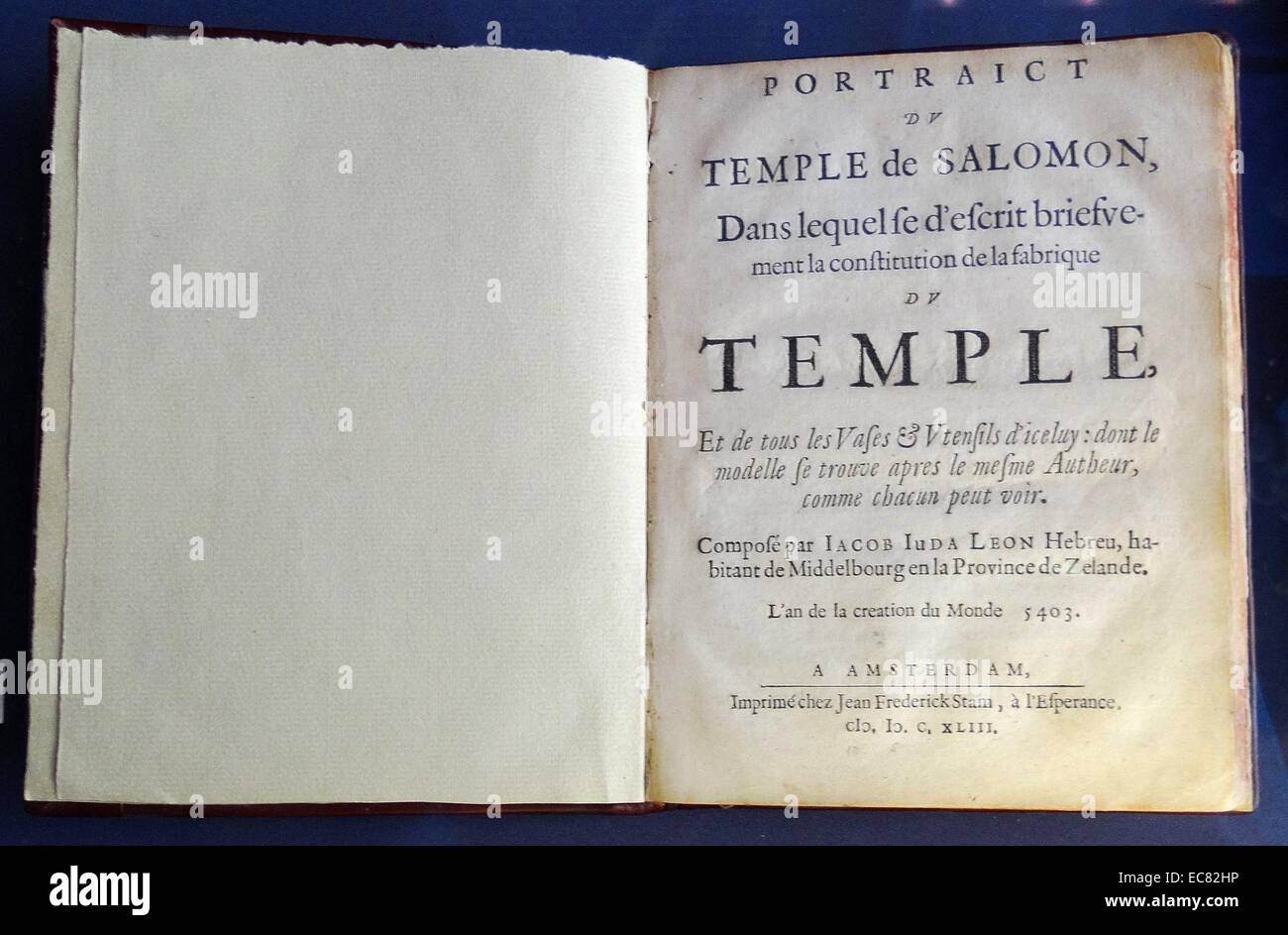 1643 French Edition of a tract describing the building of the Temple of ...