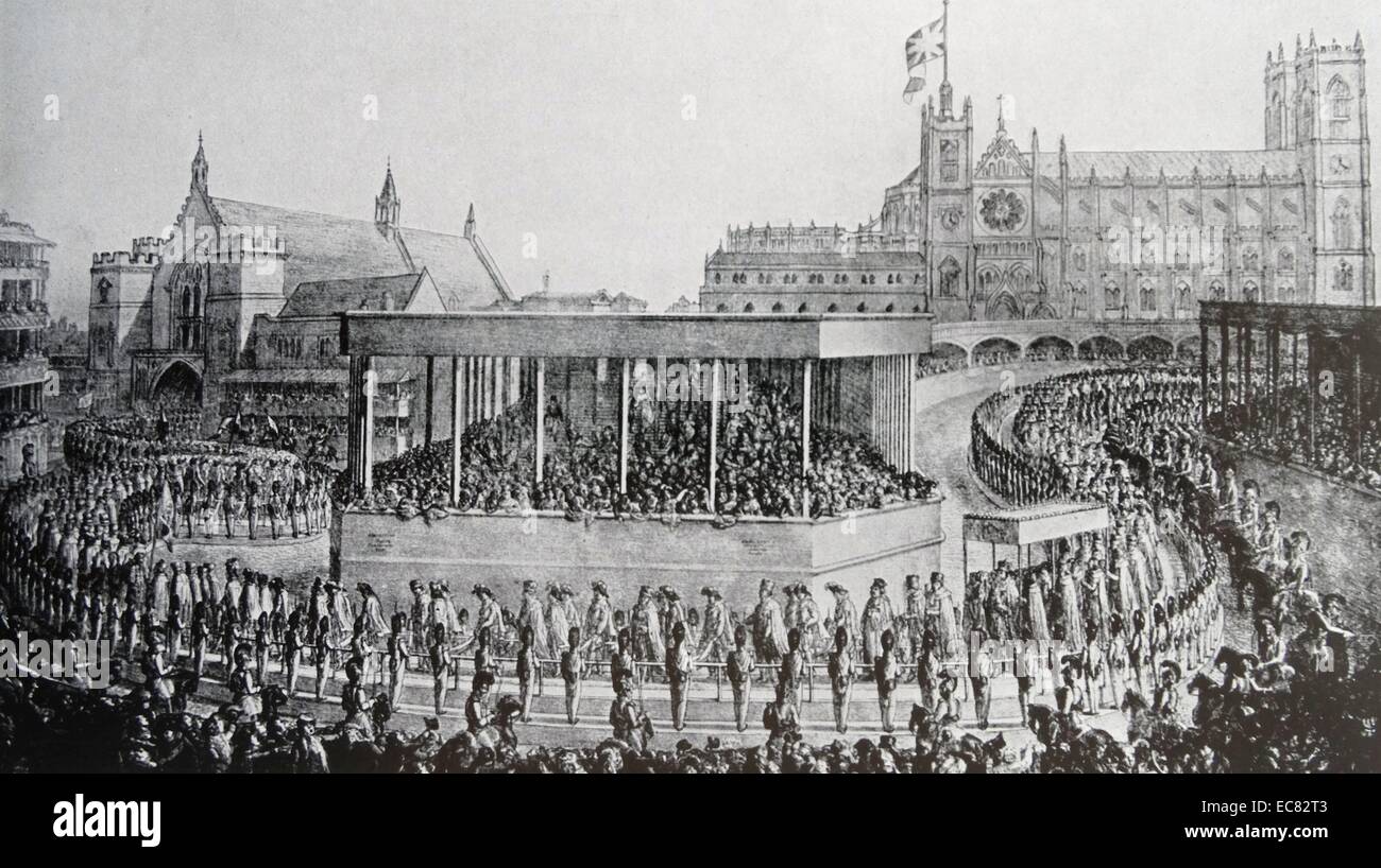 Engraving of the coronation procession of King George IV (1762-1830 ...