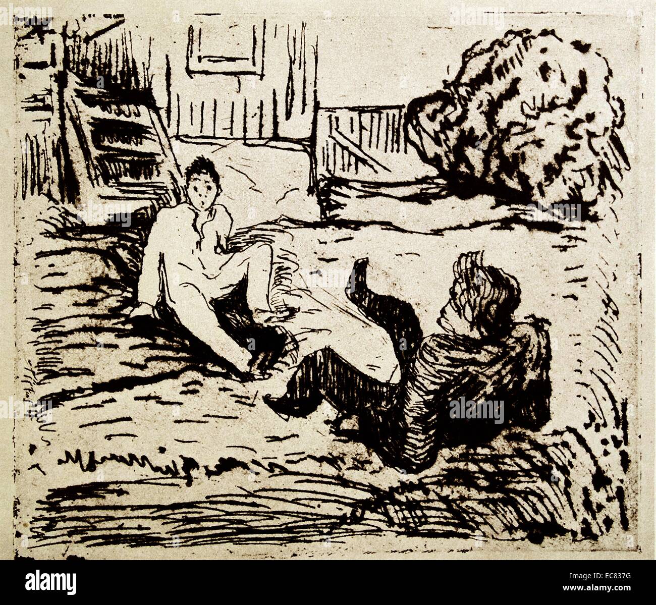 Work entitled A Fight by Norwegian artist Edvard Munch (1863-1944 ...