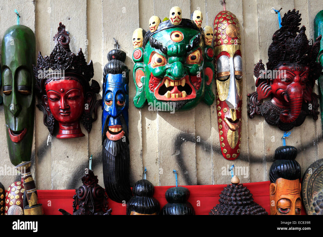 Souvenir stalls and shops, Thamel district, Kathmandu city, Nepal, Asia ...
