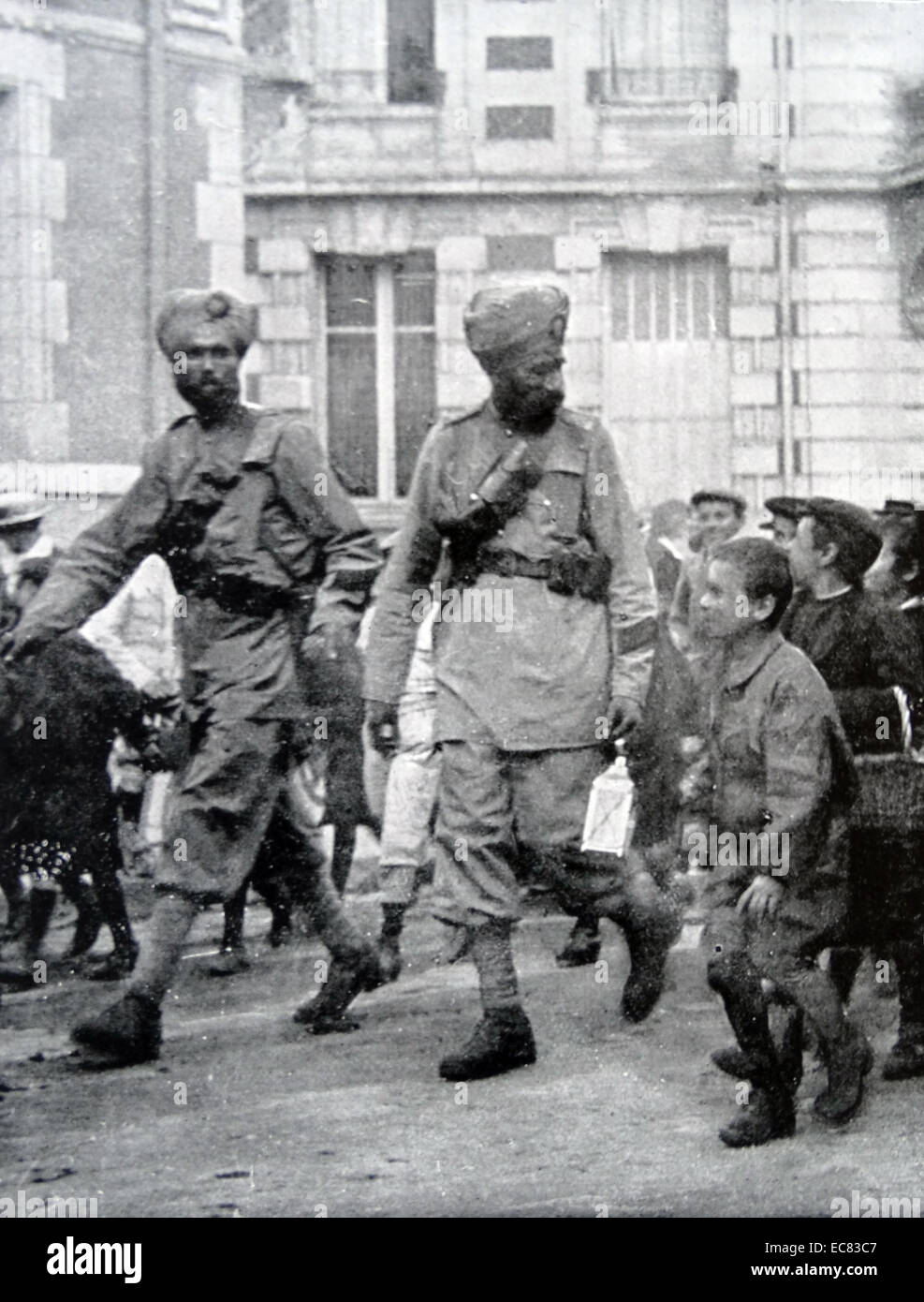 Photograph of Indian Colonial Troops arriving to a warm welcome in ...