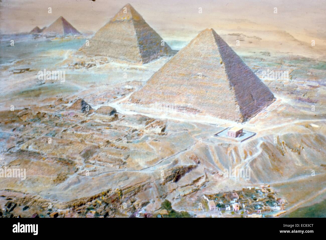 Arial photograph of the Giza Necropolis. An archaeological site on the ...