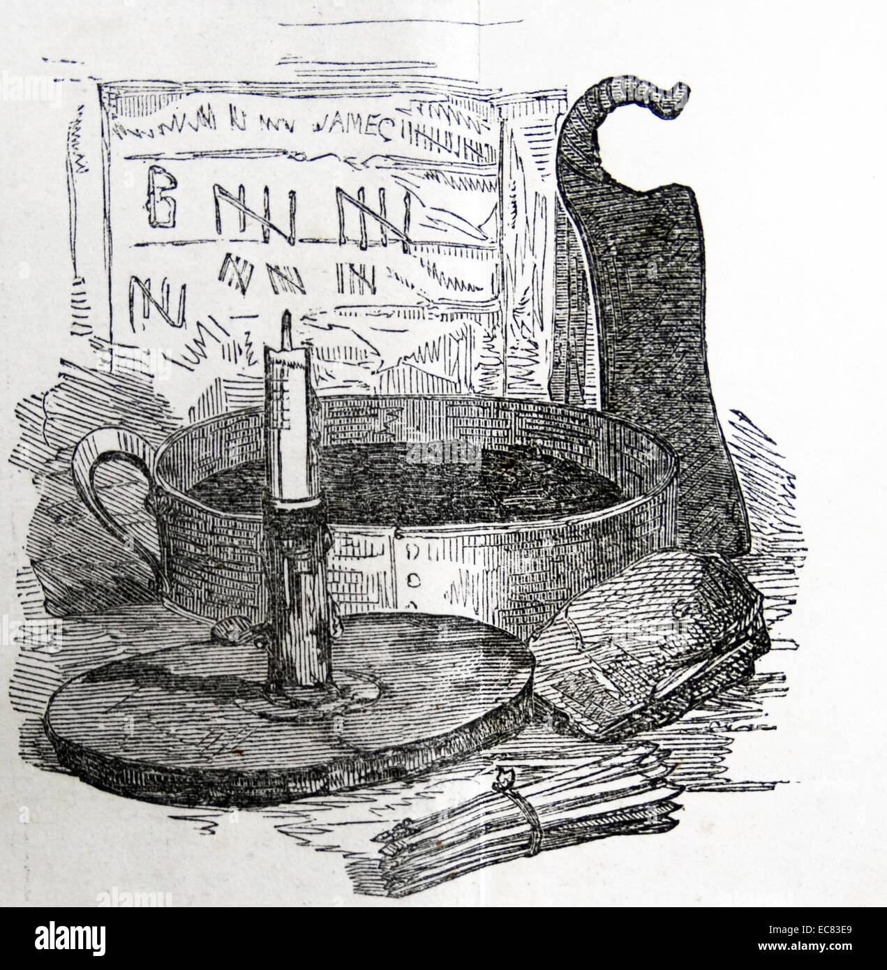 The tinder-box with its et ceteras Stock Photo - Alamy