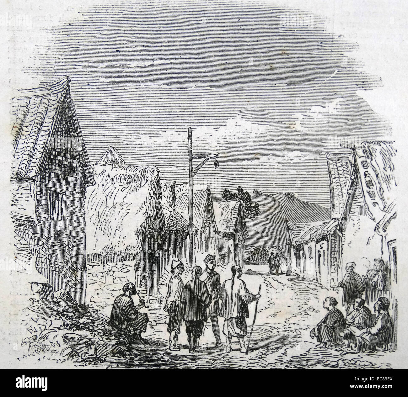 Village street talien wan china residential homes hi-res stock ...