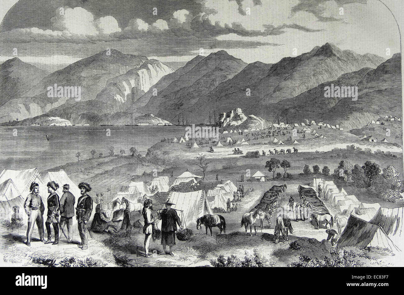 Camp of the Sikh Cavalry at Cowloong; opposite Hong-Kong. Probyn's ...