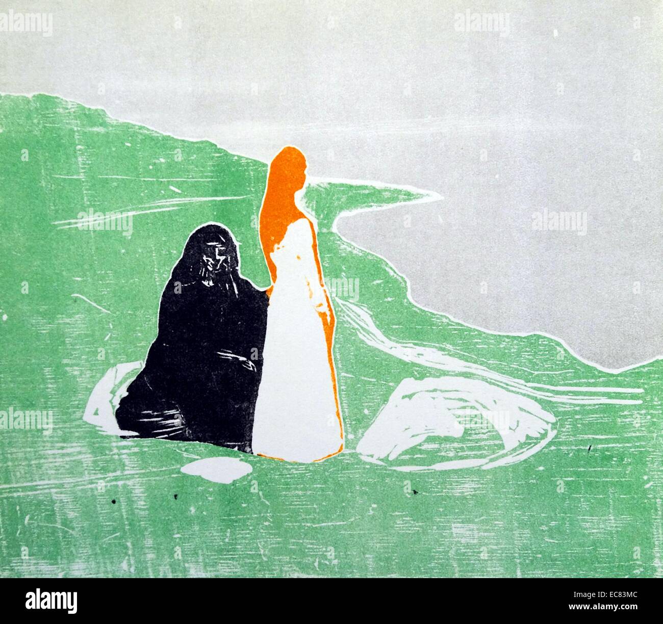 Work entitled Women At The Beach by Norwegian artist Edvard Munch (1863 ...