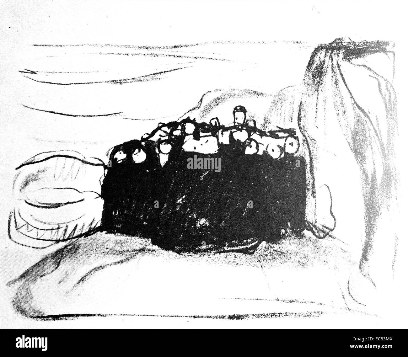 group of people on a road by the Norwegian artist Edvard Munch Stock ...