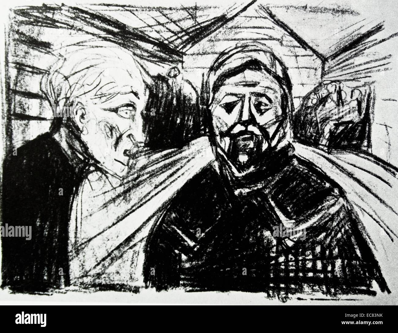 Work entitled Men In The House by Norwegian artist Edvard Munch (1863 ...
