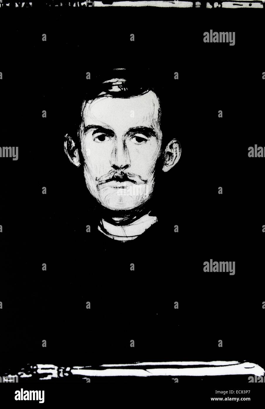 Portrait of Edvard Munch (1863-1944). This work was produced in 1895 ...