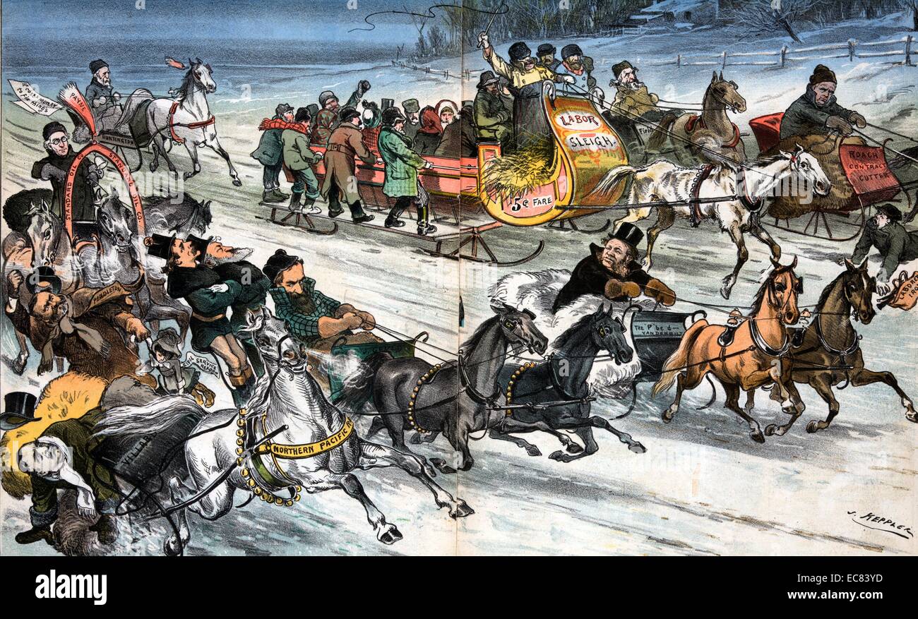 Keppler cartoon caricature satire american transport rail railway ...