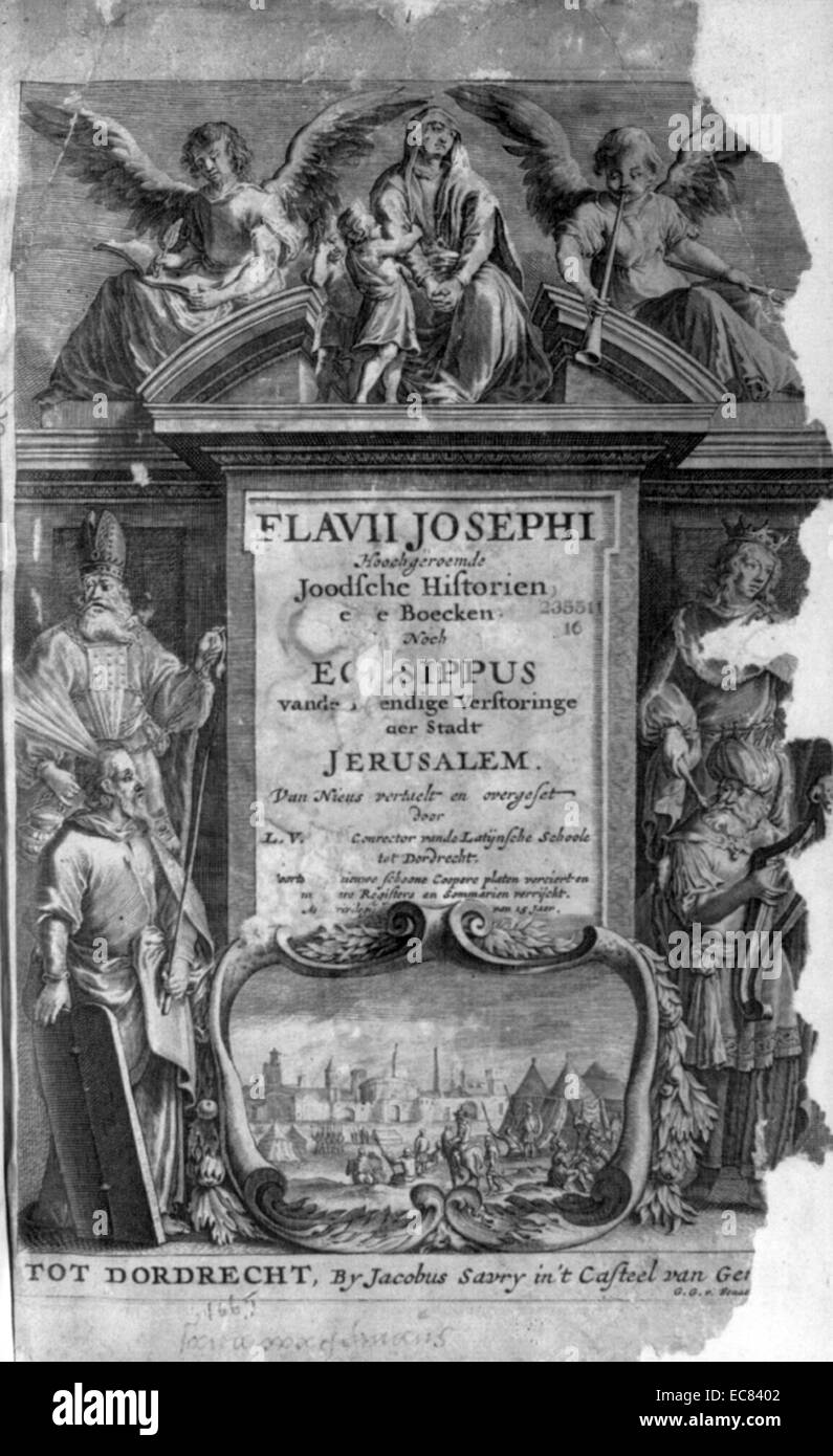 Title Page from 'The History of the Jews' by Titus Flavius Josephus (37 ...
