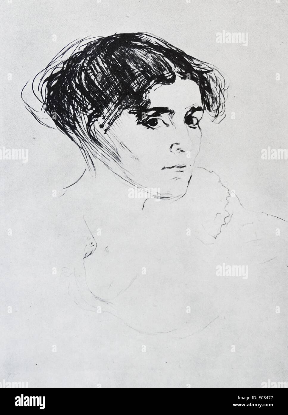 Work entitled Girl's Head by the Norwegian artist Edvard Munch (1863 ...