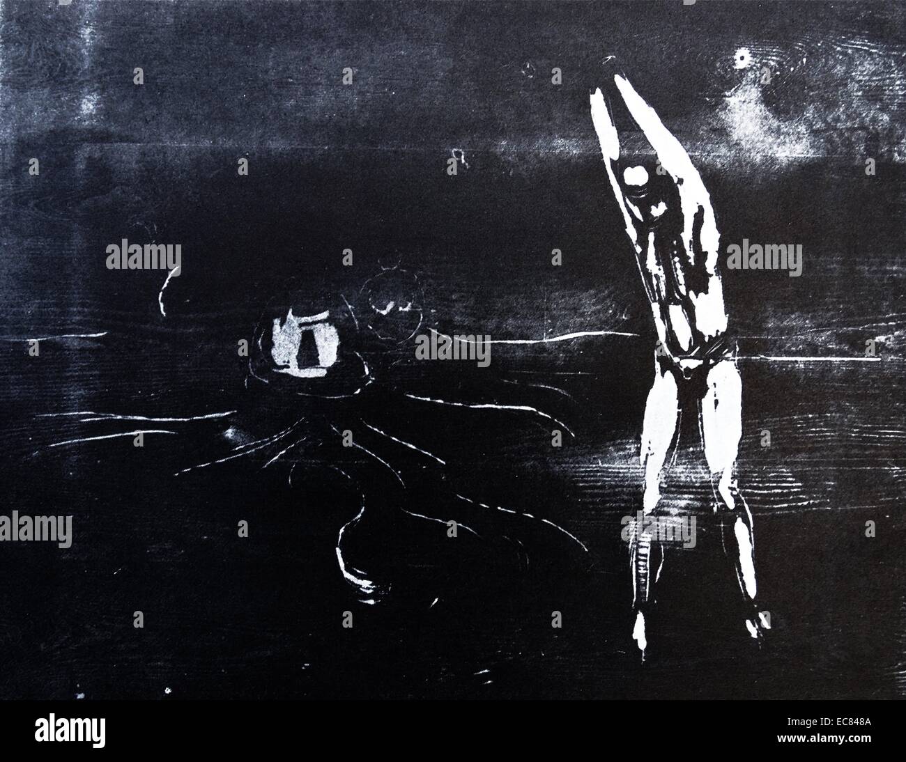 Work entitled Man As Springer by the Norwegian artist Edvard Munch ...