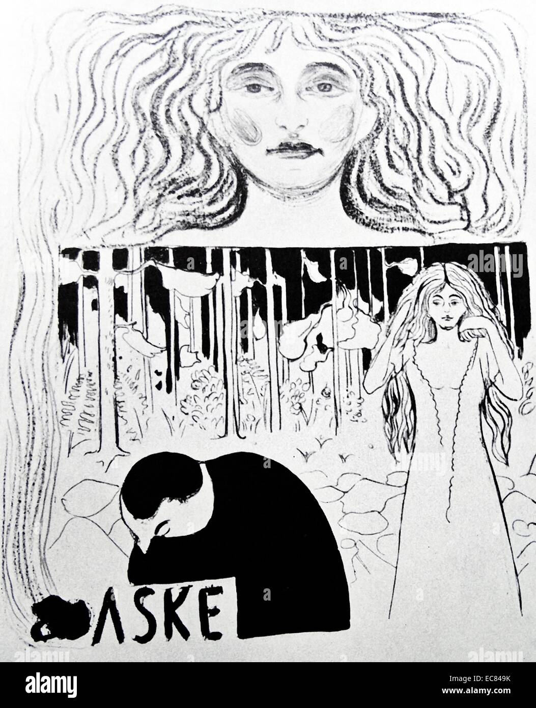 Work entitled Ashes (I) by the Norwegian artist Edvard Munch (1863-1944 ...