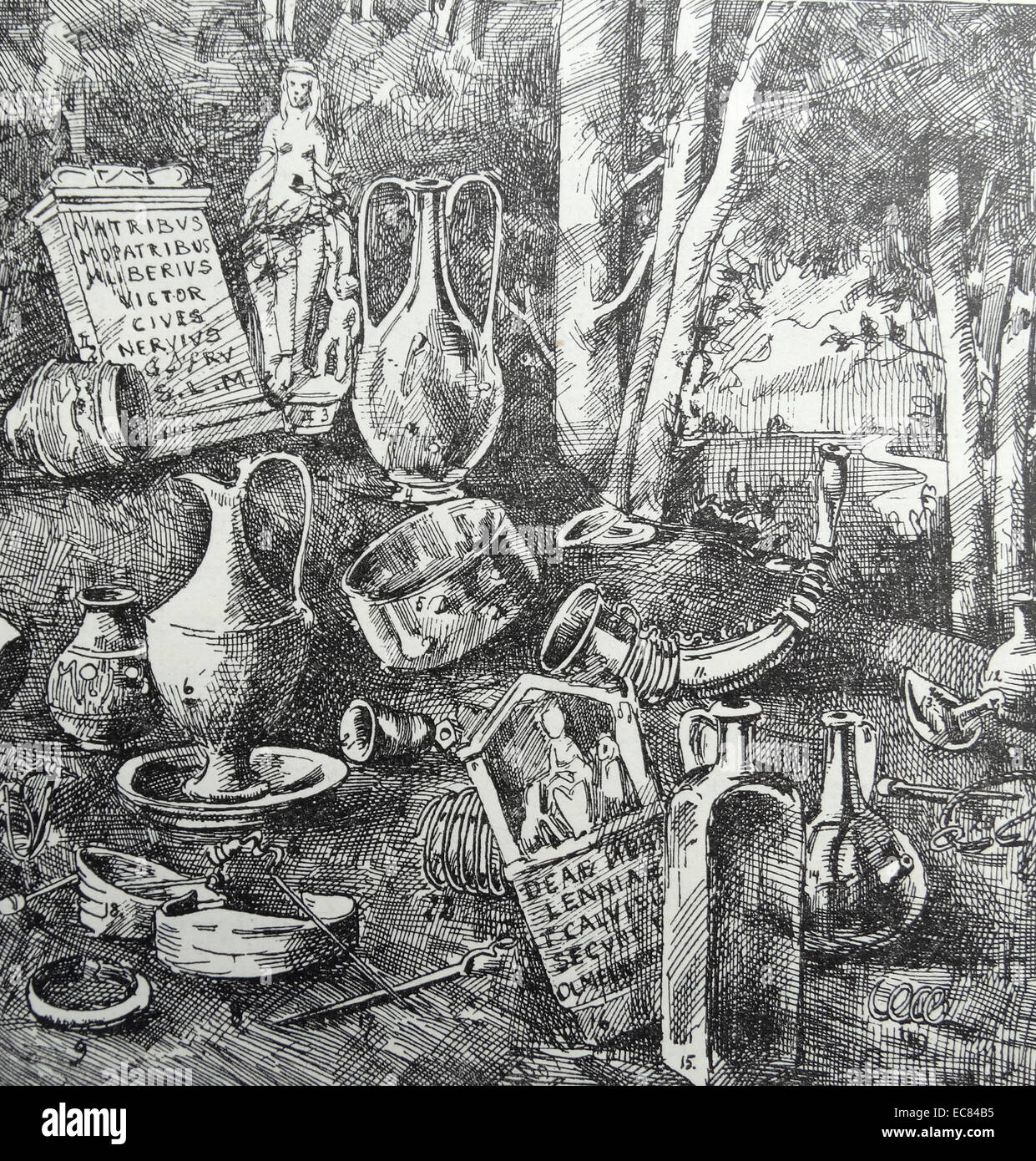 Roman grave with hoard of treasure Stock Photo - Alamy