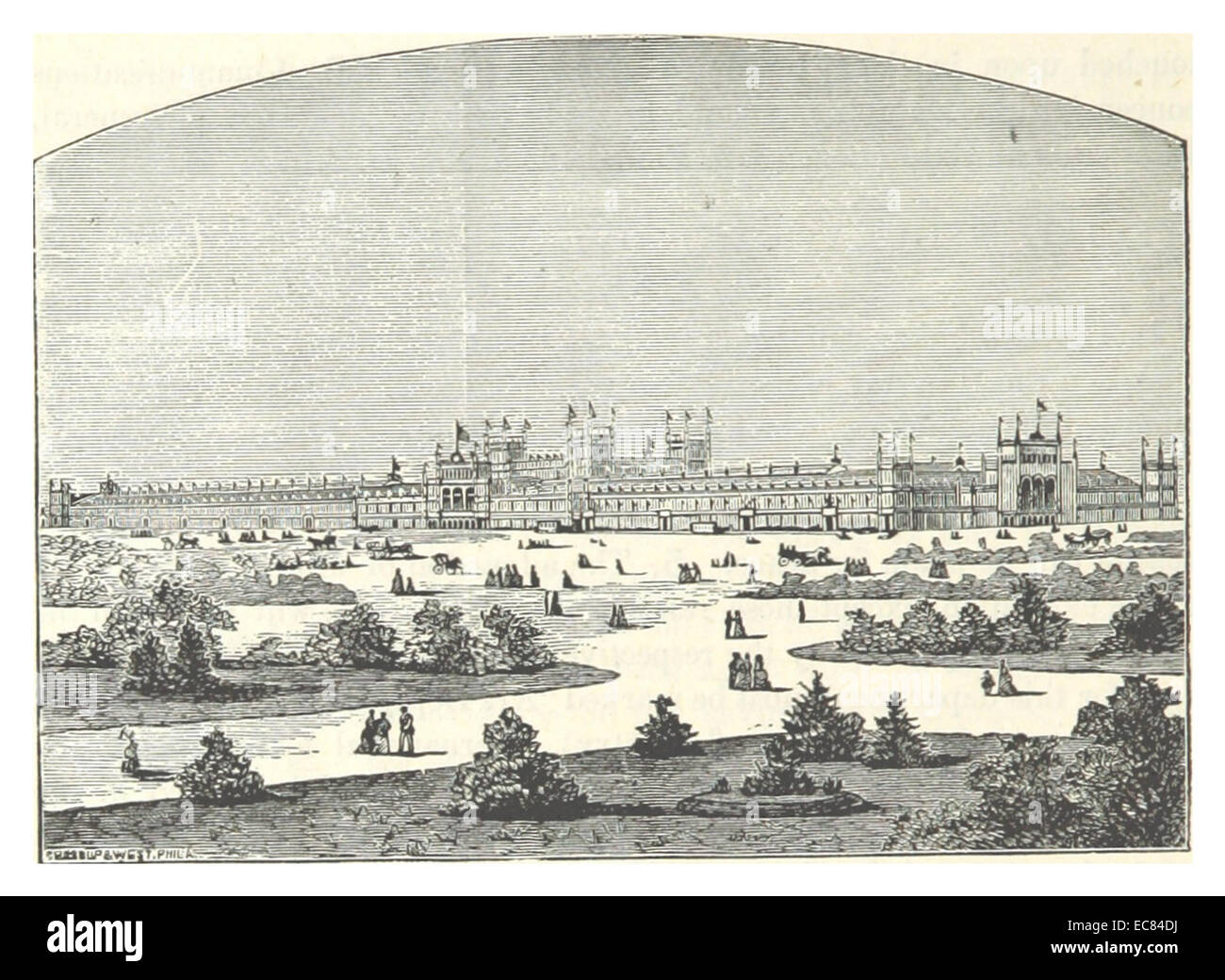 This 1876 illustration showcases the Main Exhibition Building at the ...