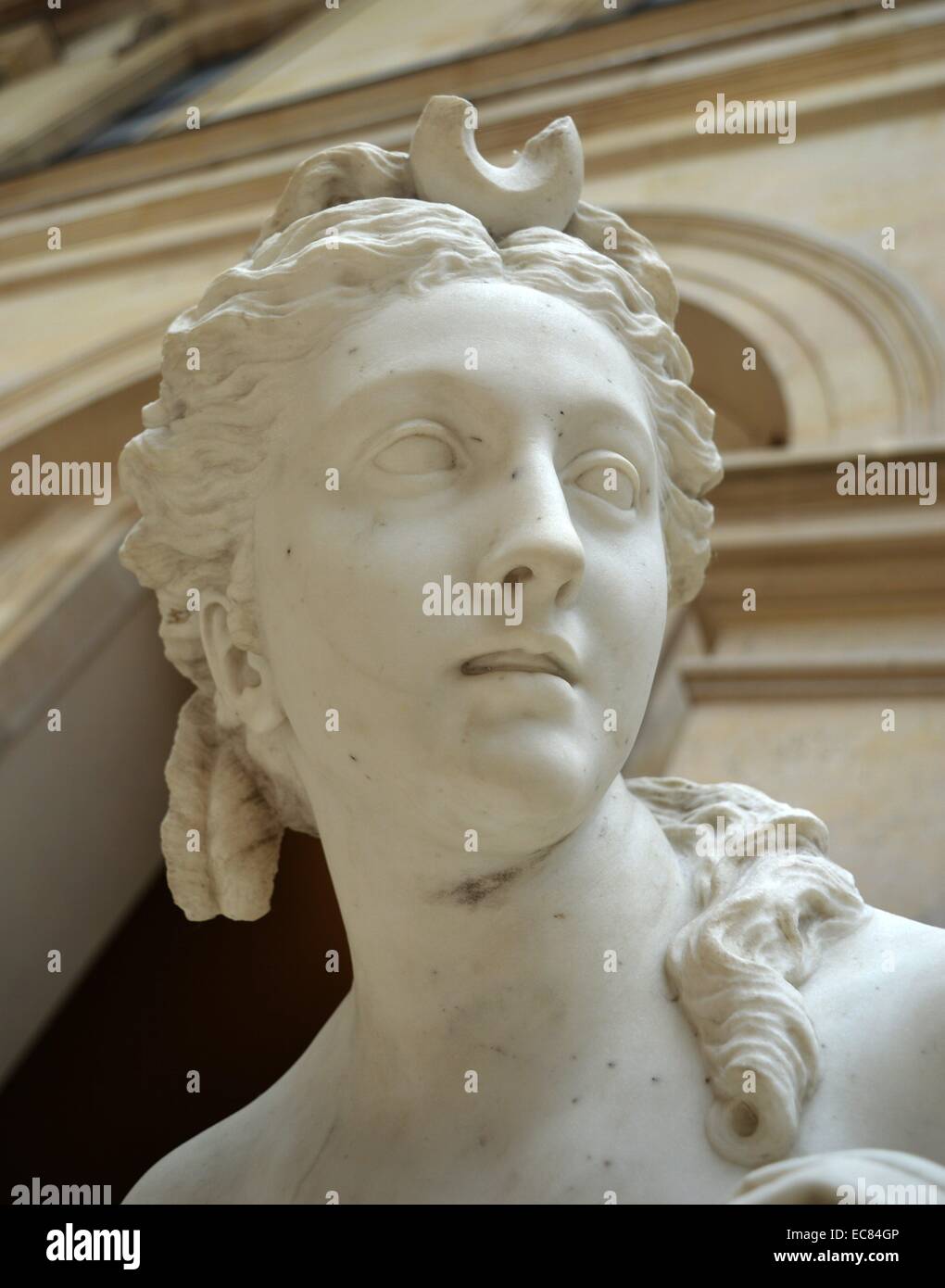 Marble statue of the Goddess Diana. Created by Christophe-Gabriel ...