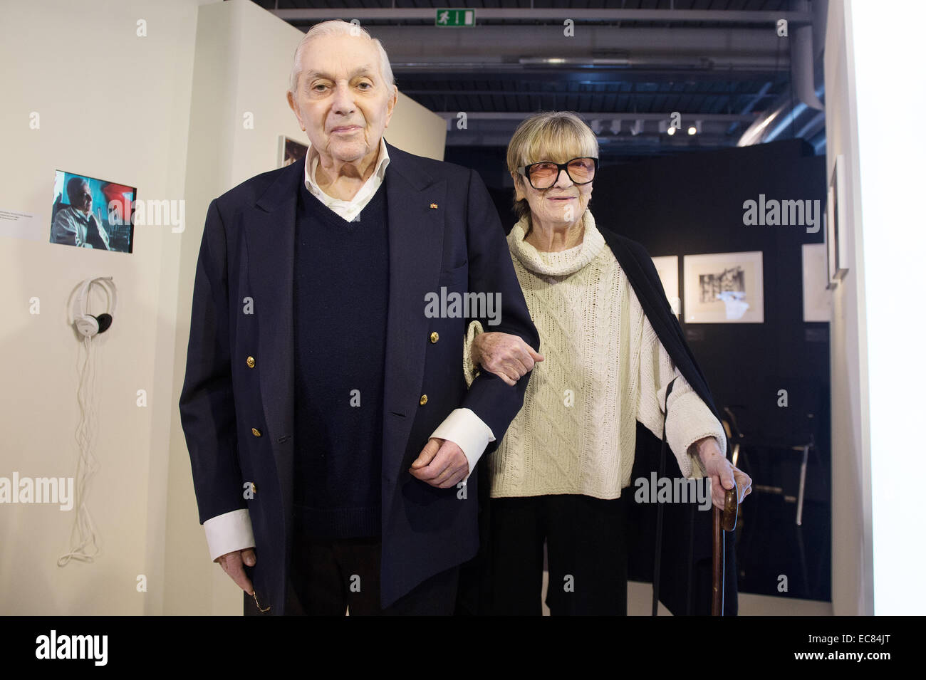 Berlin, Germany. 10th Dec, 2014. Set designer Ken Adam and his wife ...